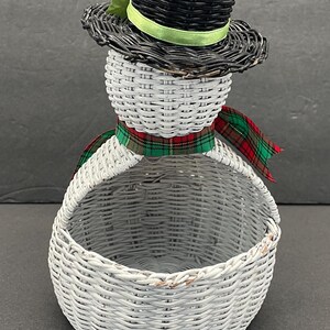 Avon "sam the Snowman" Wicker Container - Etsy