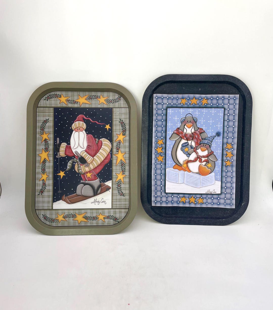 Vintage Mindy Cain Metal 15.75" X 11 3/8" Holiday Trays - You Pick - Etsy