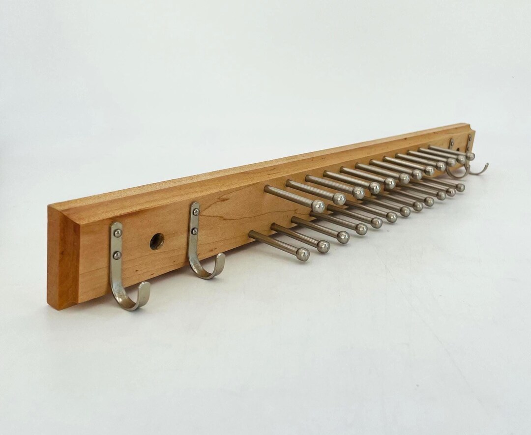 Solid Wood and Metal Tie and Belt Wall Rack/vintage Peg Rack - Etsy