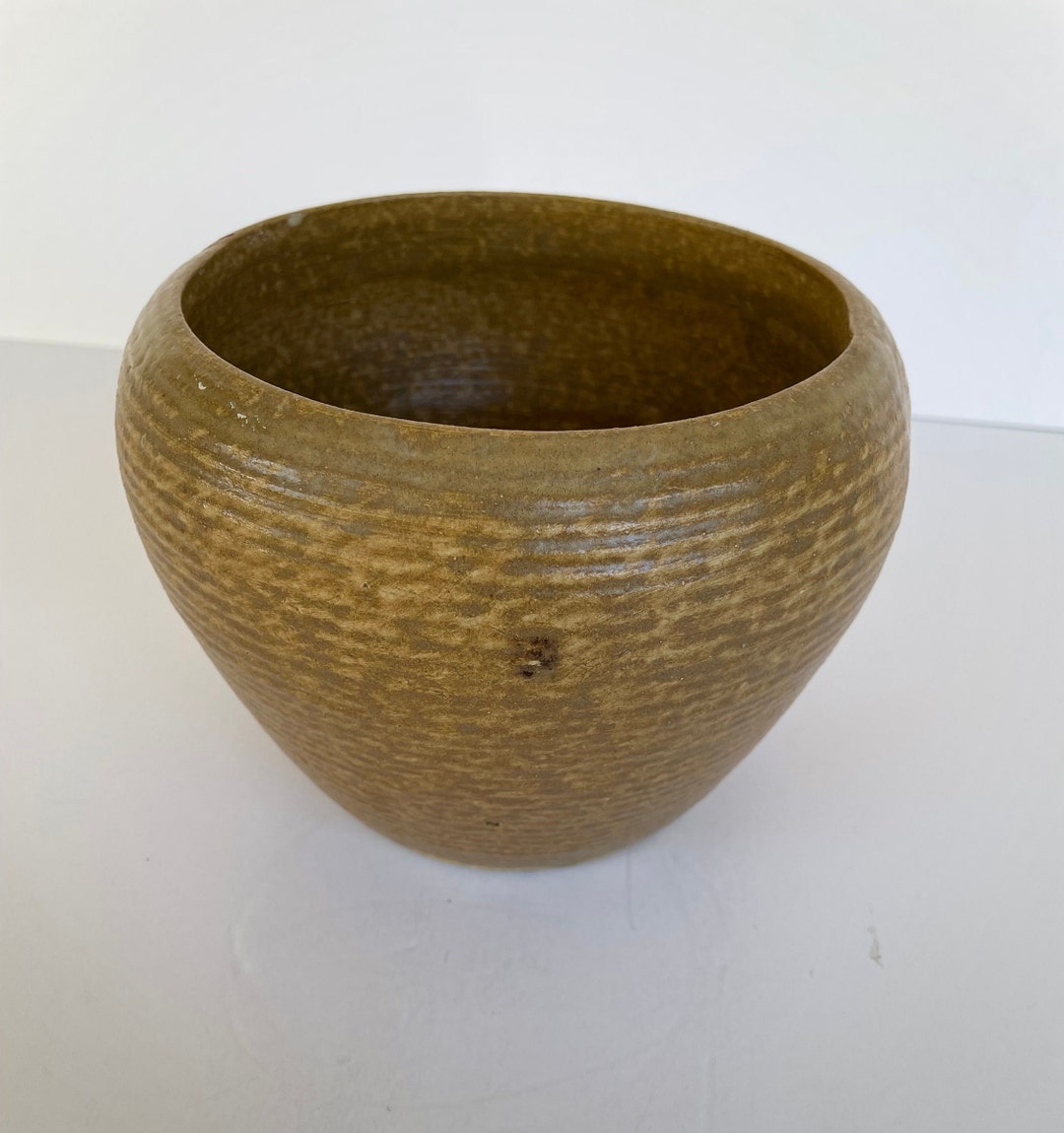 Wheel Thrown Earthy Pottery Planter/vintage Stoneware - Etsy