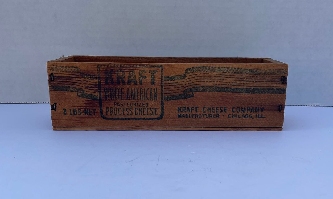 Kraft 2 Lb. White American Process Cheese Wood Box/vintage Wooden ...