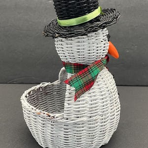 Avon "sam the Snowman" Wicker Container - Etsy