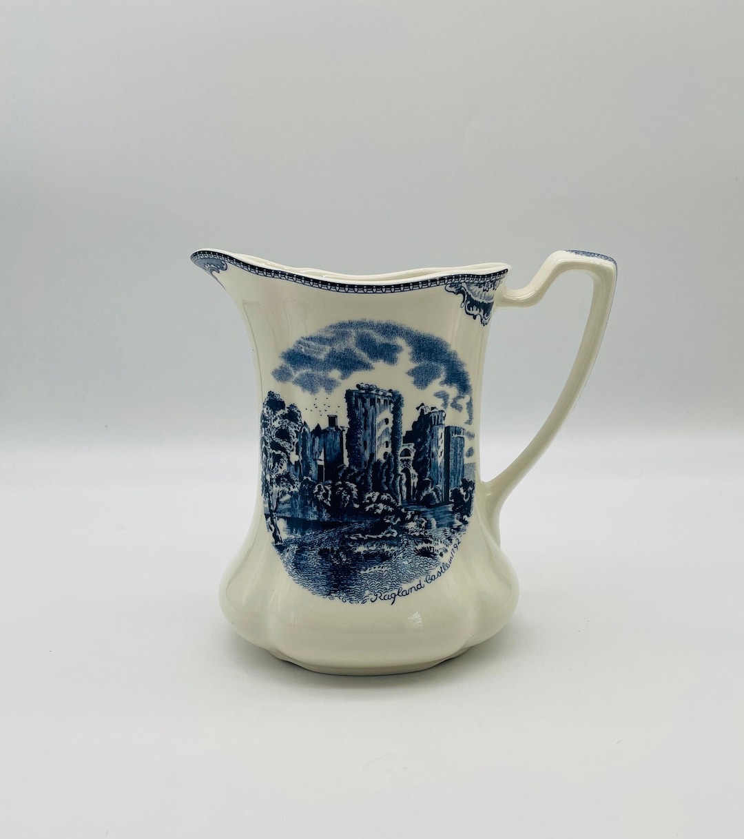 Johnson Bros. Transferware Blue and White Ragland Castle Pitcher ...