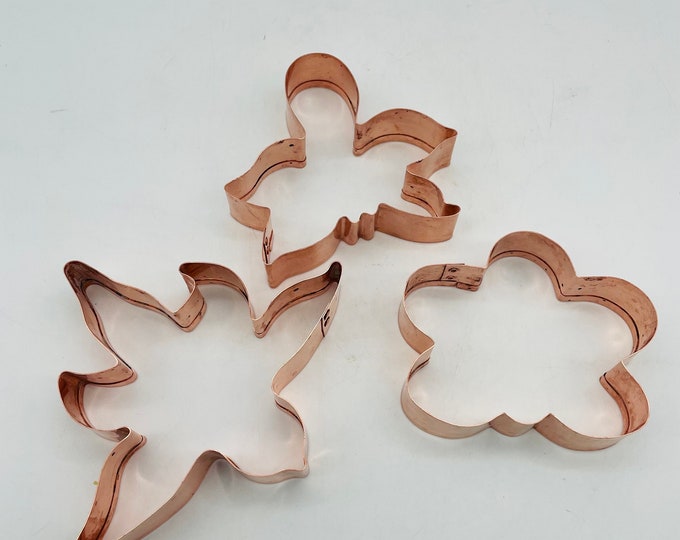 Rare Large Orchid Shape Copper Cookie Cutters, Set of 3/martha Stewart ...