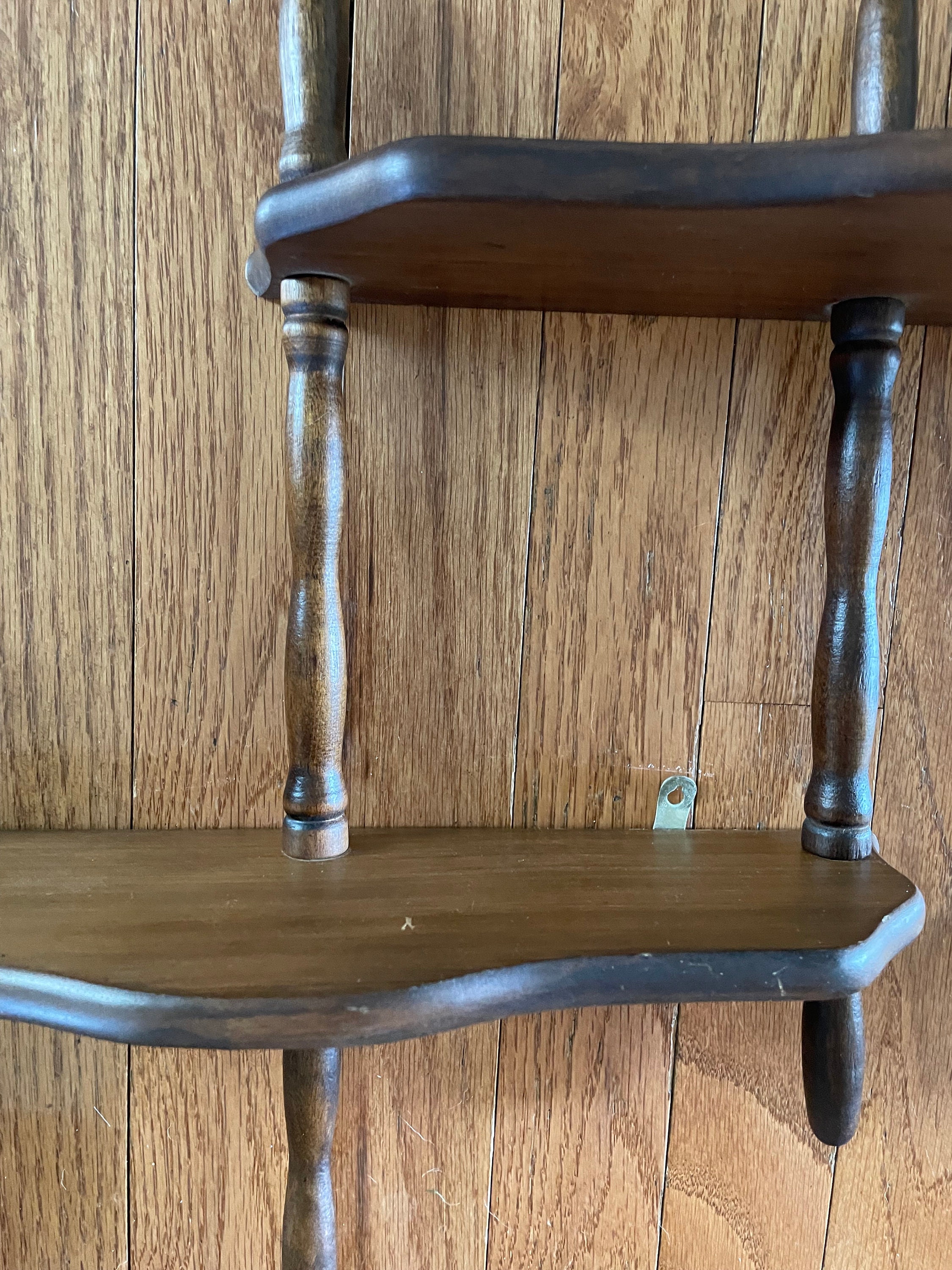 Mid Century Solid Wood Spindle Wall Shelf Set Set of - Etsy