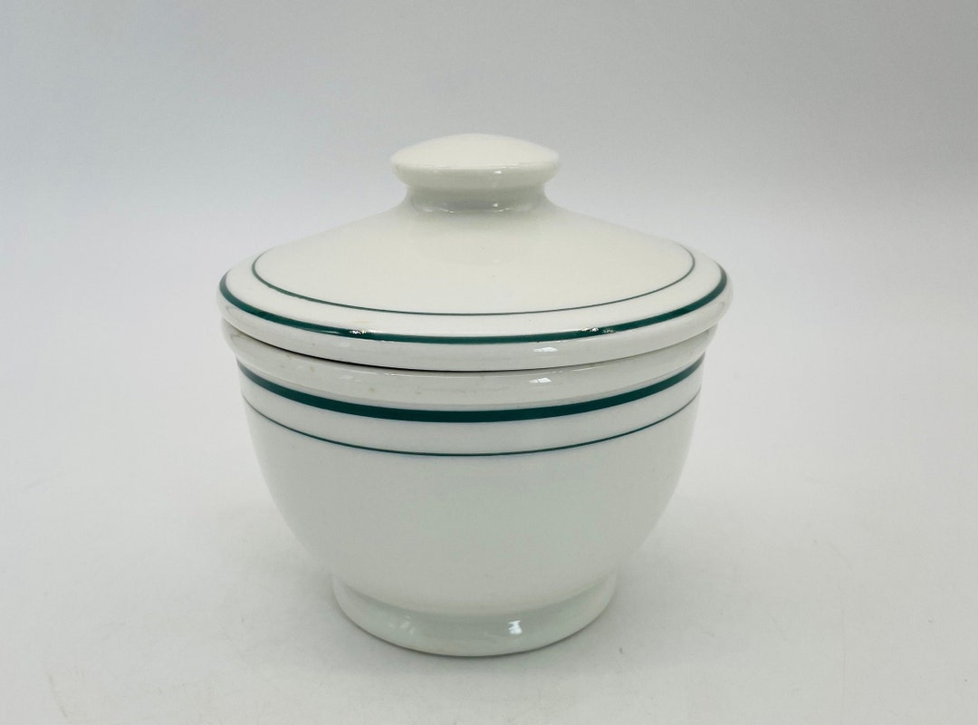 Midcentury Mohawk China Green Banded Restaurant Ware Covered Dish ...