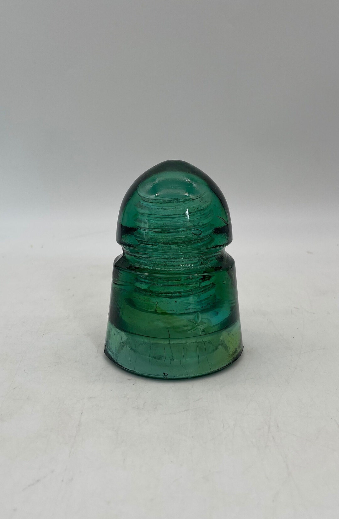Antique Green Glass Beehive Star Insulator - Etsy