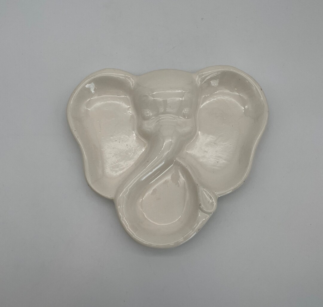Elephant Trinket/serving Dish - Ceramic Child's Plate - Vintage Holland ...