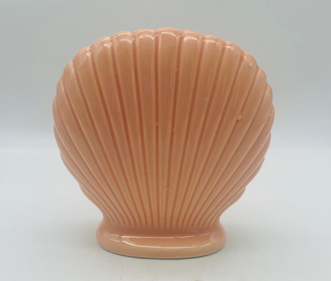 Midcentury Pink Clamshell Ceramic Vase/planter - Made in Japan - Etsy