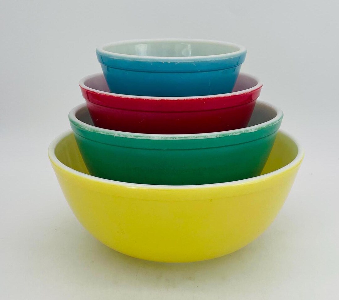 Midcentury Primary Color Nesting Pyrex Mixing Bowls - Etsy