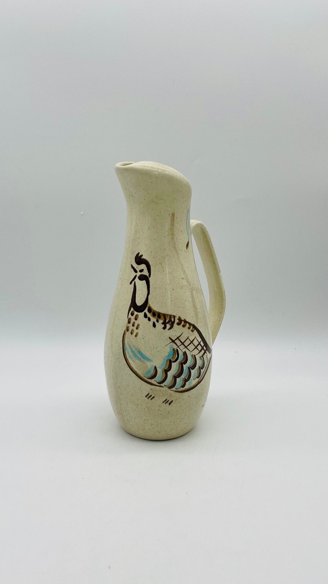 Red Wing Bob White Quail Pottery Water/wine Pitcher/mid Century Upland ...