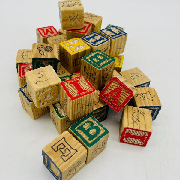 Alphabet and Number Blocks - Etsy