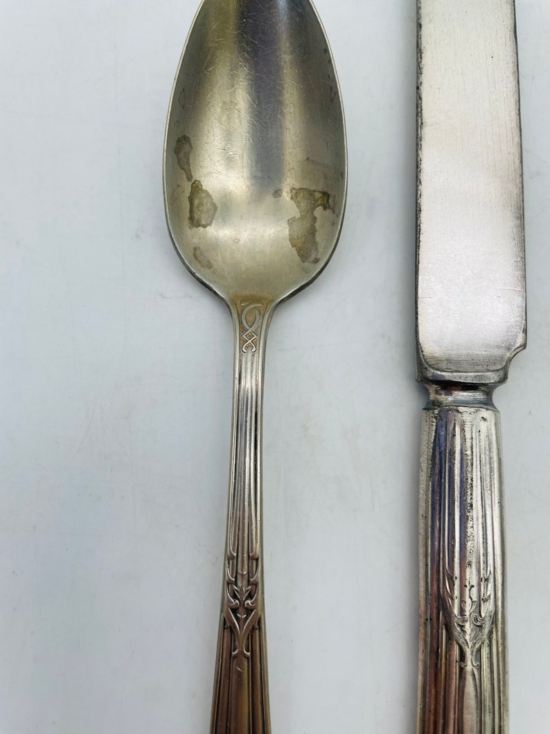 Antique Caroline Silver Plate Place Setting - Dinner Fork, Teaspoon ...