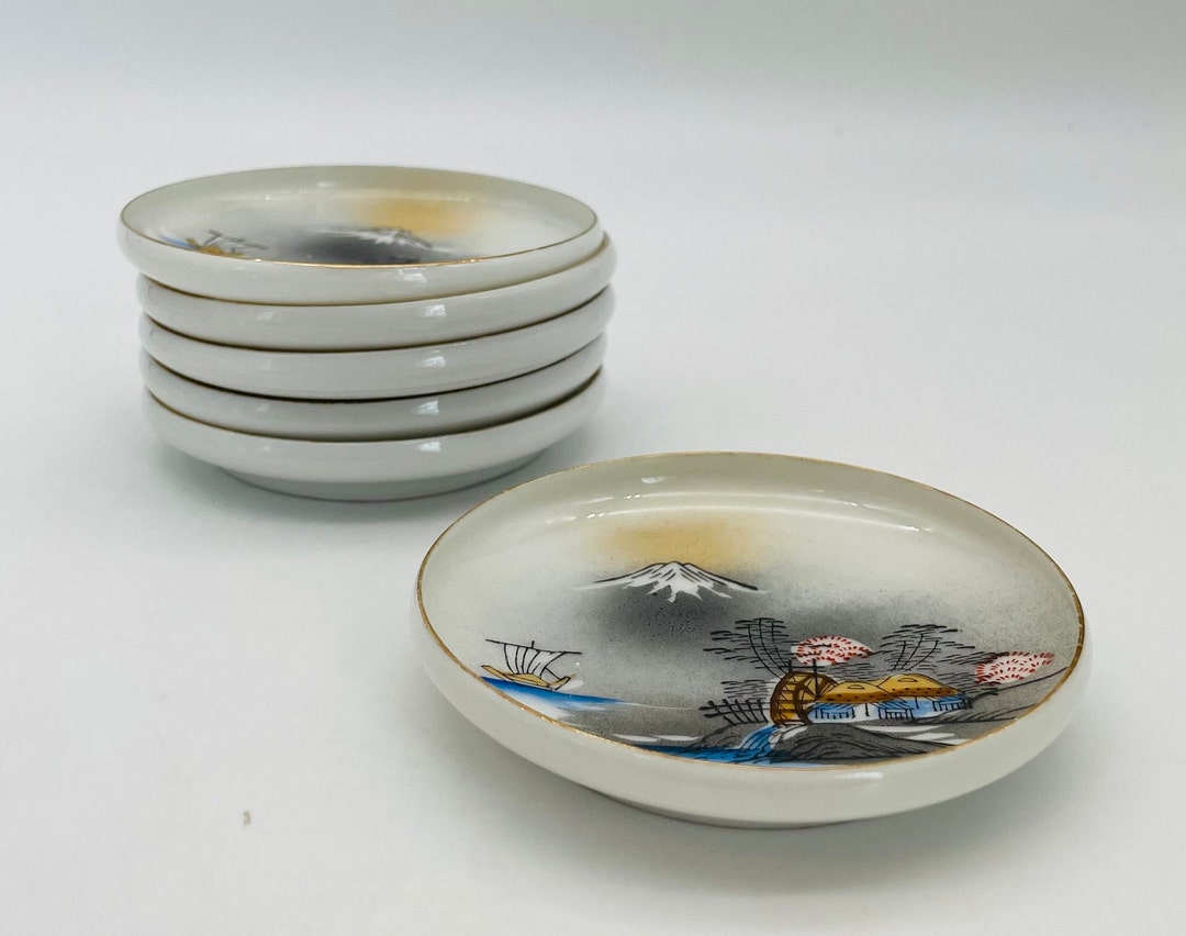 Kutaki Eggshell Porcelain Hand Painted Saucers, Set of 6/made in Japan ...