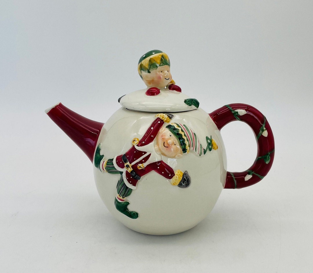 Sakura Elf Hand Painted 2 Cup Teapot/christmas Teapot/debbie Mumm ...