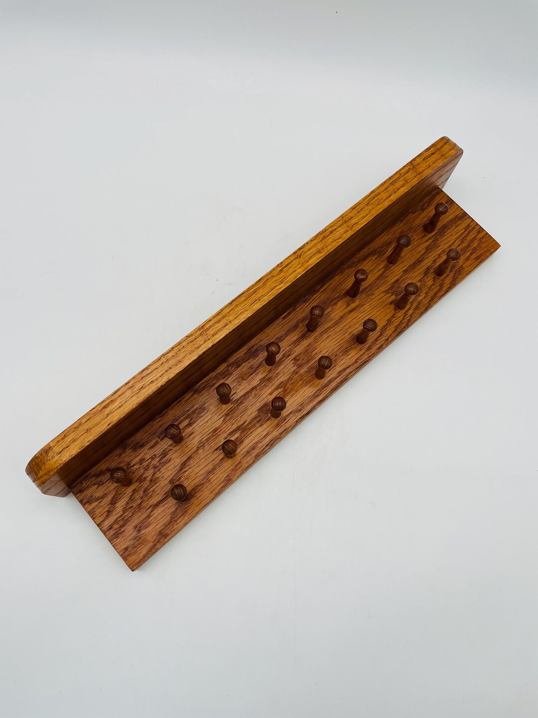 Vintage 18" Solid Oak Wood Peg Rack Shelf - Etsy