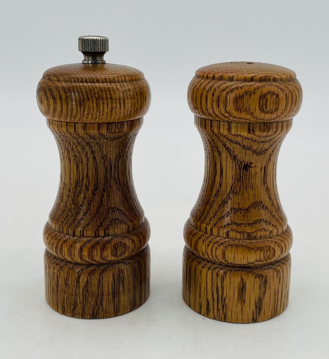 Vintage Good Wood Solid Wood Salt Shaker and Pepper Mill Set - Etsy