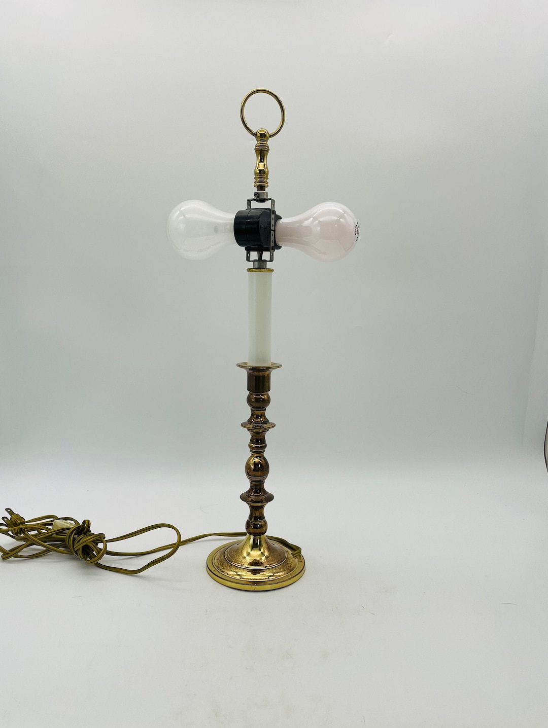 Baldwin Solid Brass Candlestick Double Bulb Table Lamp, 19.75" Tall - Etsy