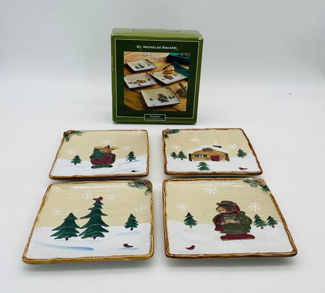 St. Nicholas Square Heartland Appetizer Plates, Set of 4 - Etsy