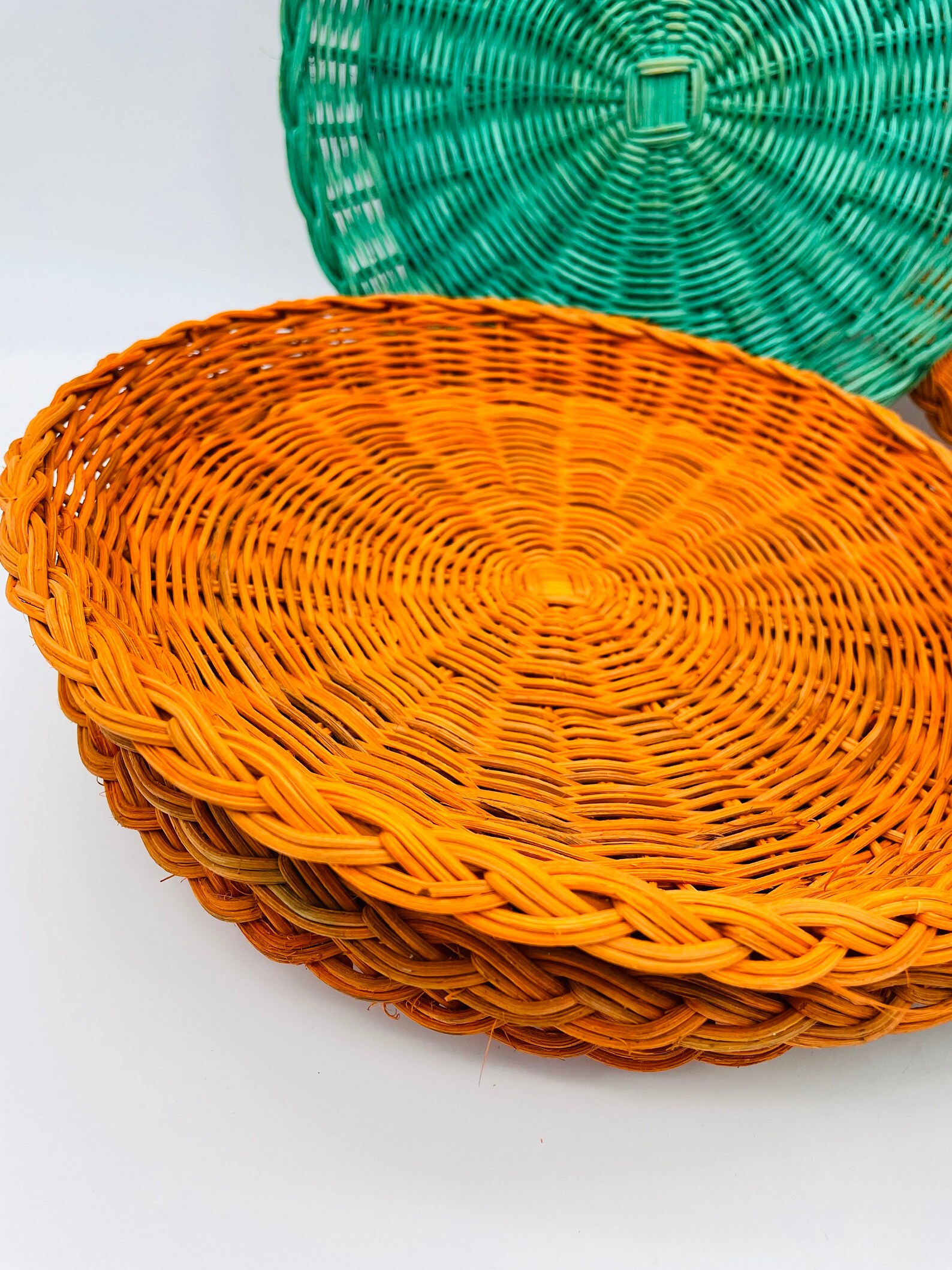 Vintage Wicker Paper Plate Holders Set of 8/made in Hong Kong - Etsy