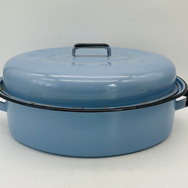 Blue Enamel Roaster - Etsy