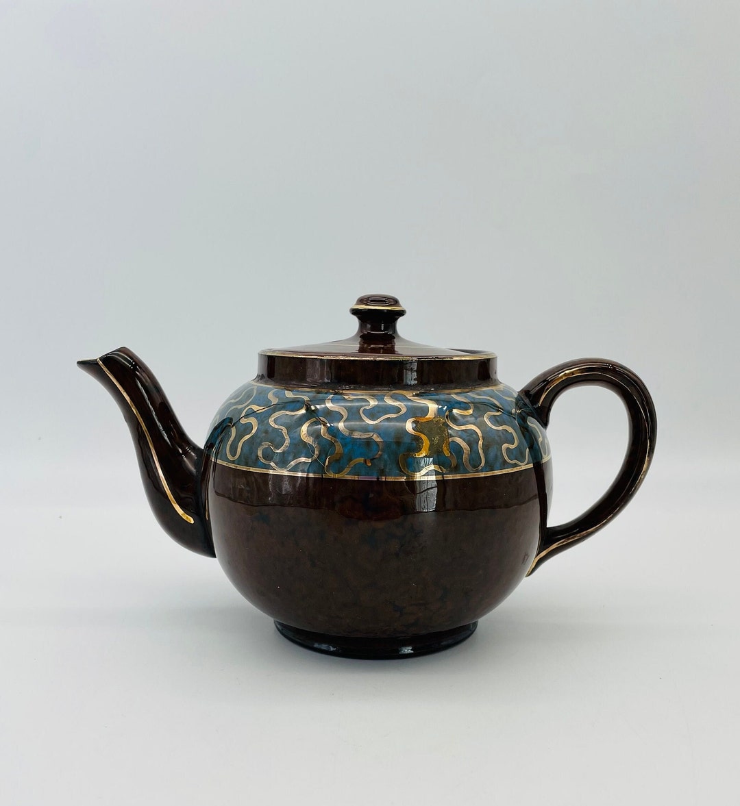 MCM Ceramic Gold Trimmed Teapot - Etsy
