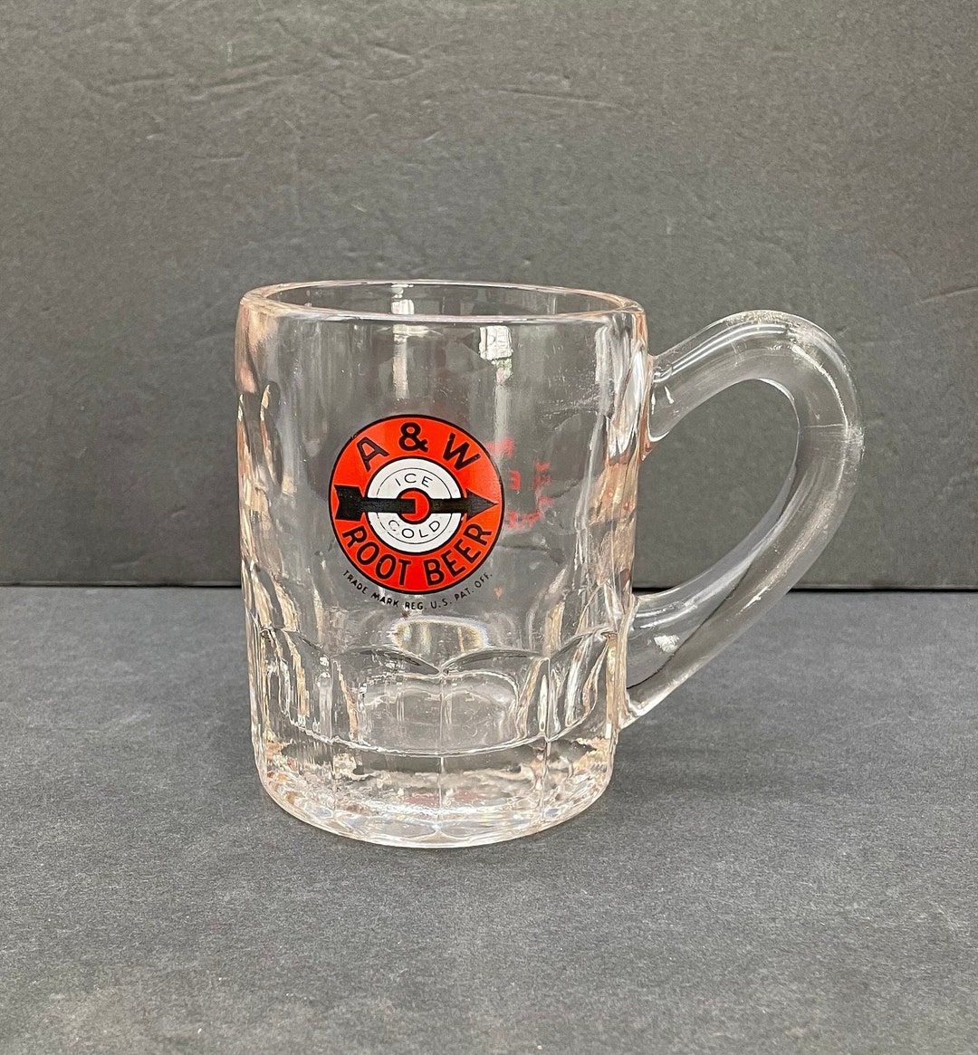 Midcentury A & W Rootbeer Bullseye Chunky Glass 10-ounce Mug - Etsy