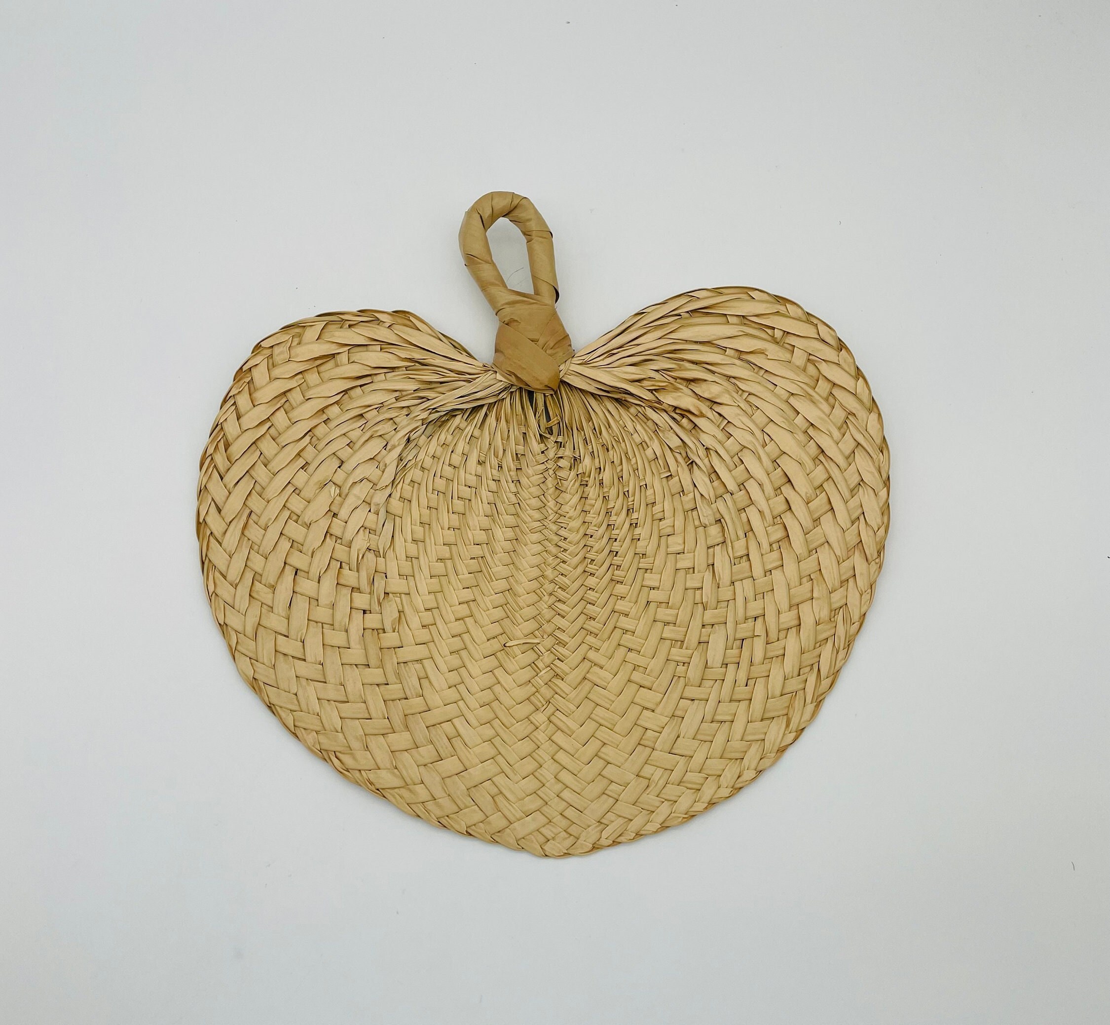Woven Raffia Leaf Shaped Fans/vintage Straw Fan Wall Hanging/boho Decor ...