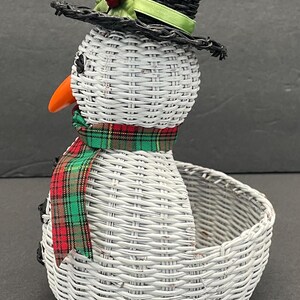 Avon "sam the Snowman" Wicker Container - Etsy