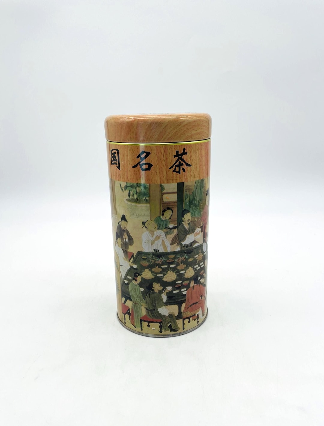 Vintage Chinese Tin Metal Tea Container - Etsy