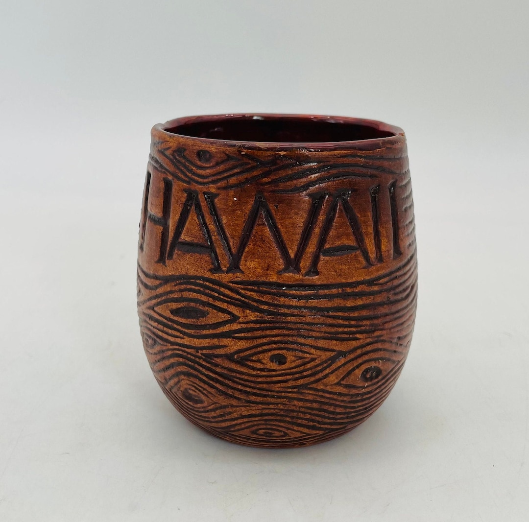 1977 Polynesian Pottery Aloha Wine Mug/handle Free Mug Made in Hawaii ...
