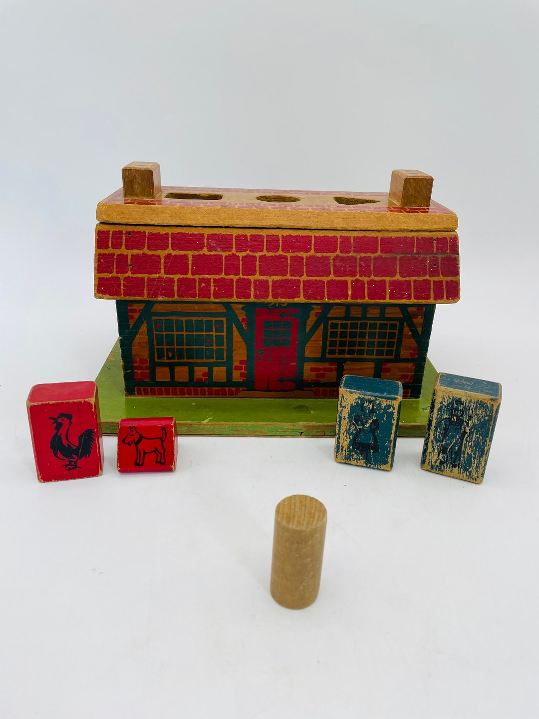 1938 Holgate "the House That Jack Built" Wooden Shape Sorter - Etsy