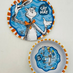 Dr. Seuss the Cat in the Hat Plastic Plate and Bowl - Etsy