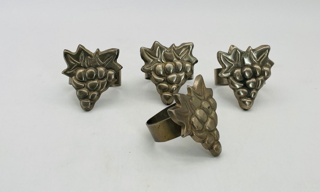 Pewter Grape Napkin Rings/vintage Napkin Holders - Etsy