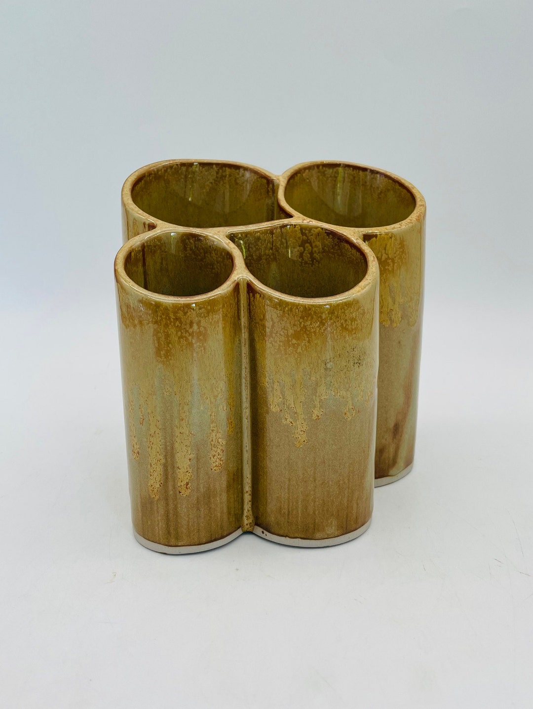 Modern Drip Glaze Ceramic Cylinder Desk Organizer - Etsy