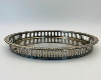 Round Silver Plate Tray - Etsy
