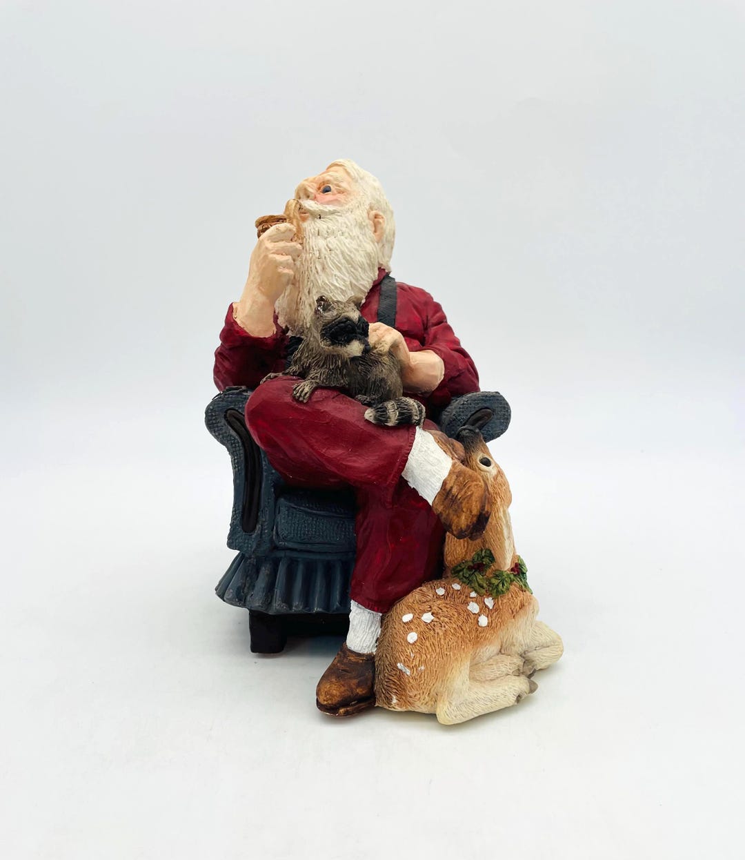 Rare Vintage "santa at Rest" Heavy Cast Resin Sculpture - the Legend of ...