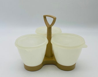 Tupperware Condiment Caddy Container Server With Lids Vintage Plastic ...