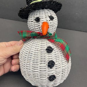 Avon "sam the Snowman" Wicker Container - Etsy