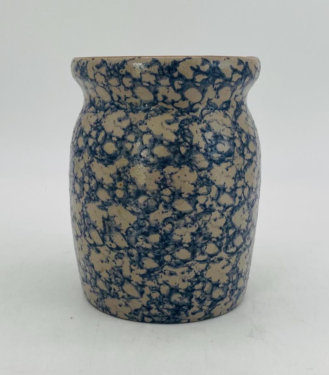 Vintage BBP Blue Spongeware Salt Glaze Kitchen Crock/vase - Beaumont Brothers Pottery - Etsy