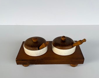 Wood Condiment Set - Etsy