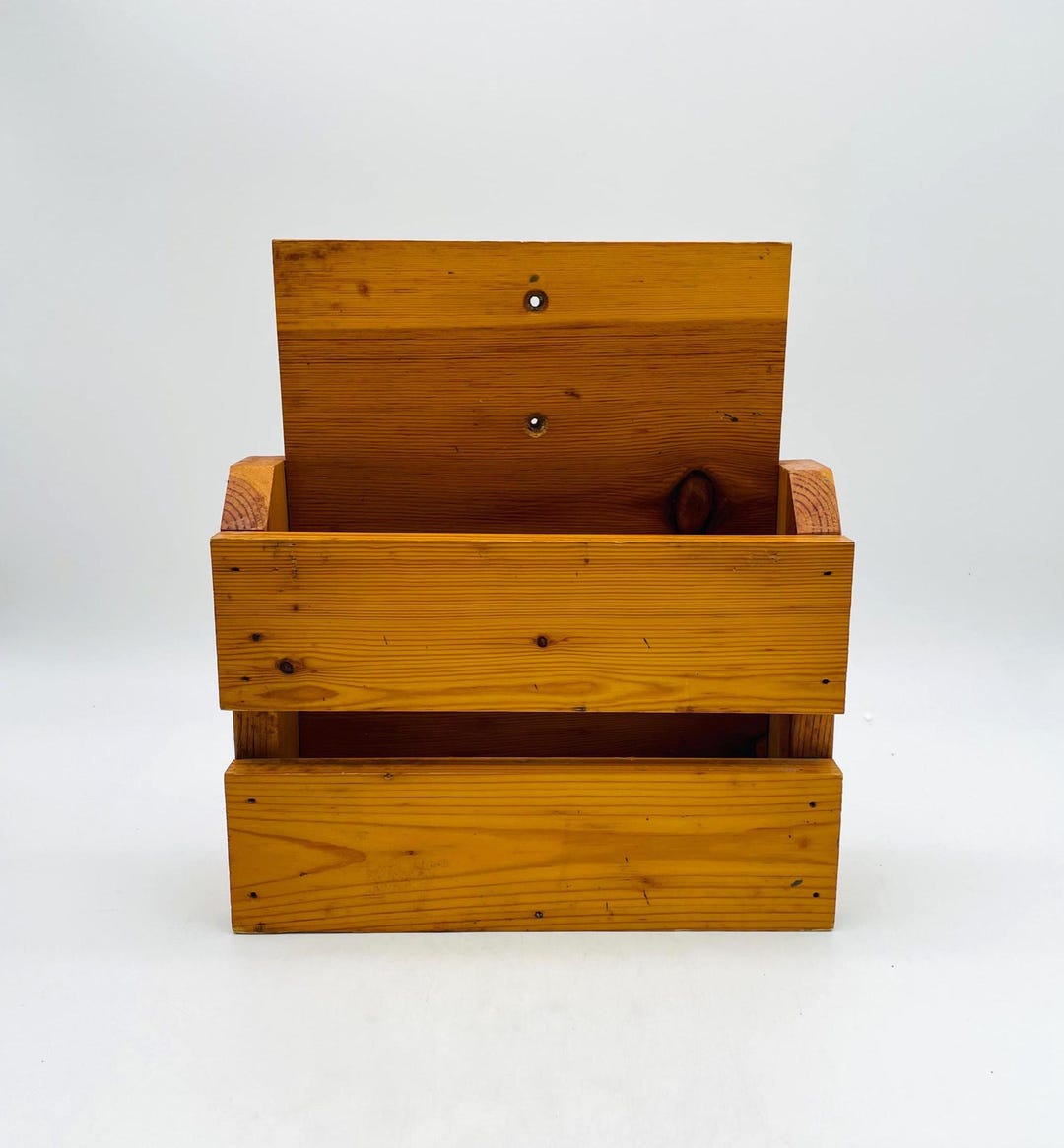 Rustic Knotty Pine Vintage Wall Mount/counter/desk Mail Holder - Desk ...