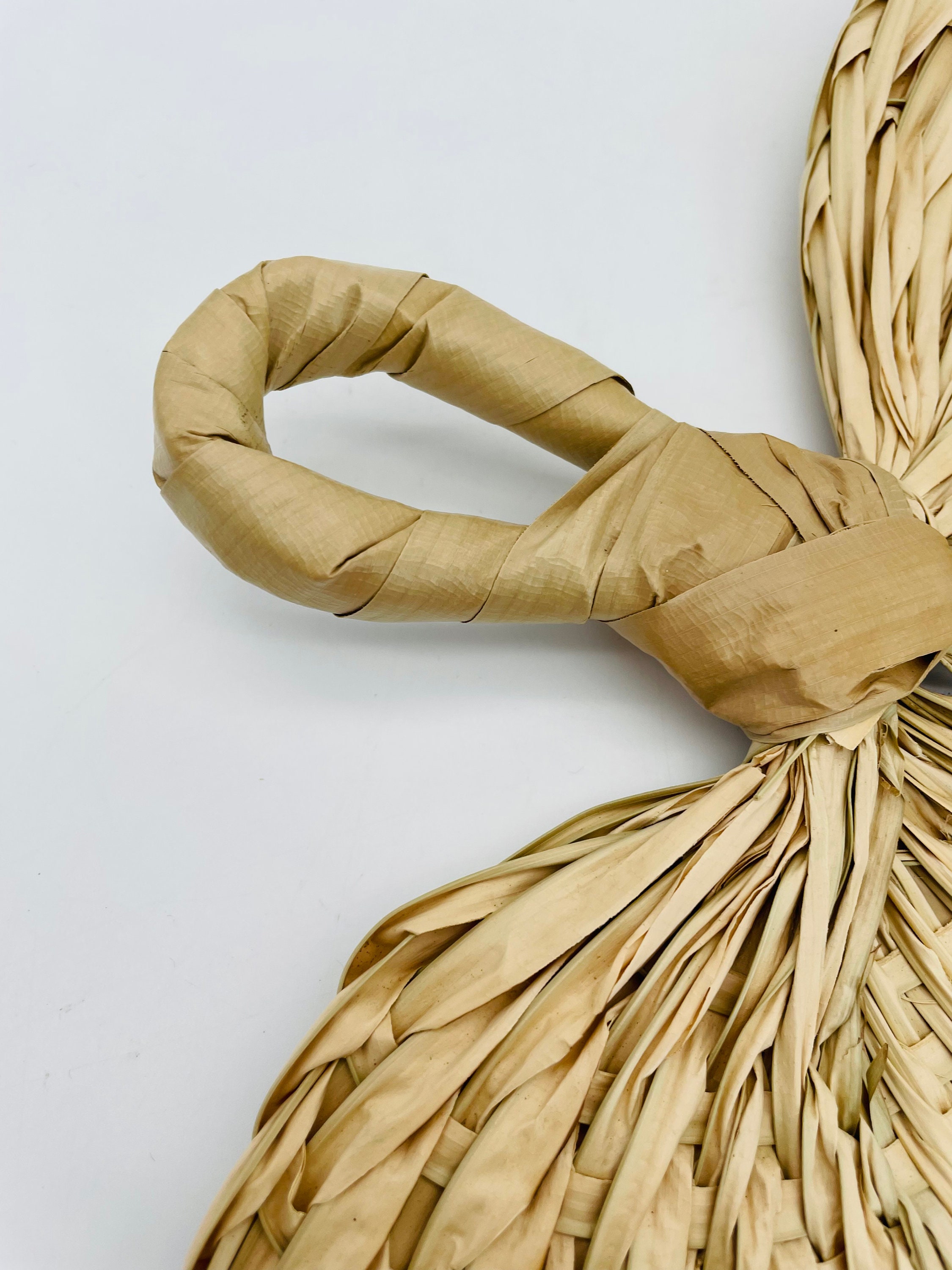 Woven Raffia Leaf Shaped Fans/vintage Straw Fan Wall Hanging/boho Decor ...