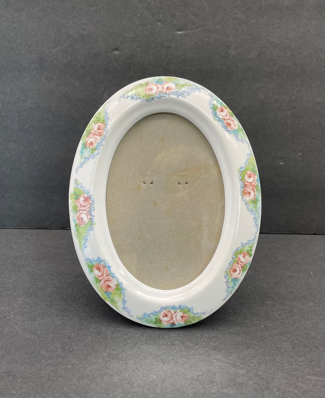 Terragraphics Rose Floral 3.5 X 5 Ceramic Oval Photo Frame - Etsy