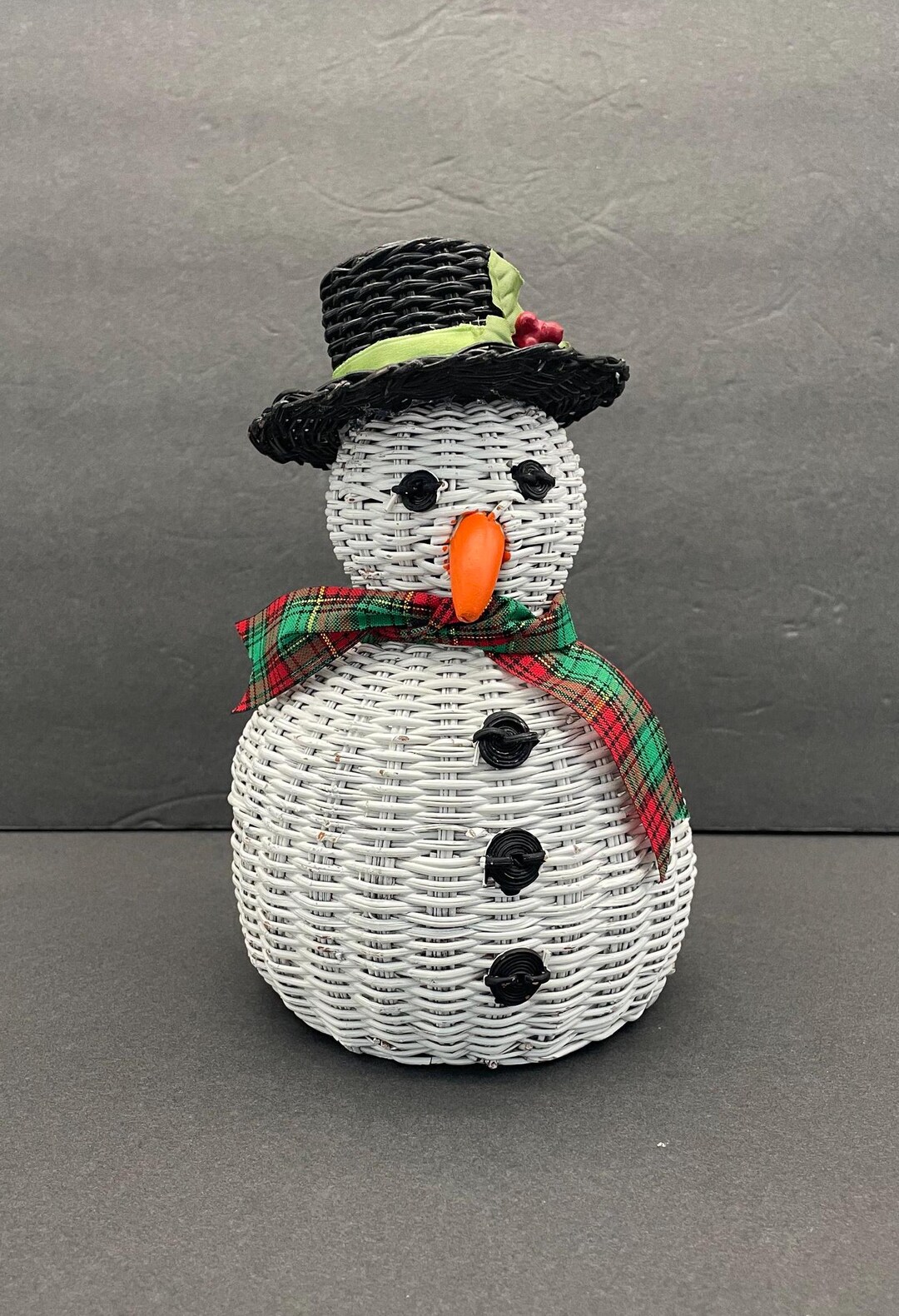 Avon "sam the Snowman" Wicker Container - Etsy