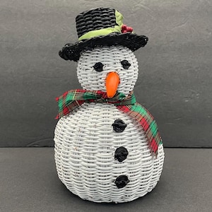Avon "sam the Snowman" Wicker Container - Etsy