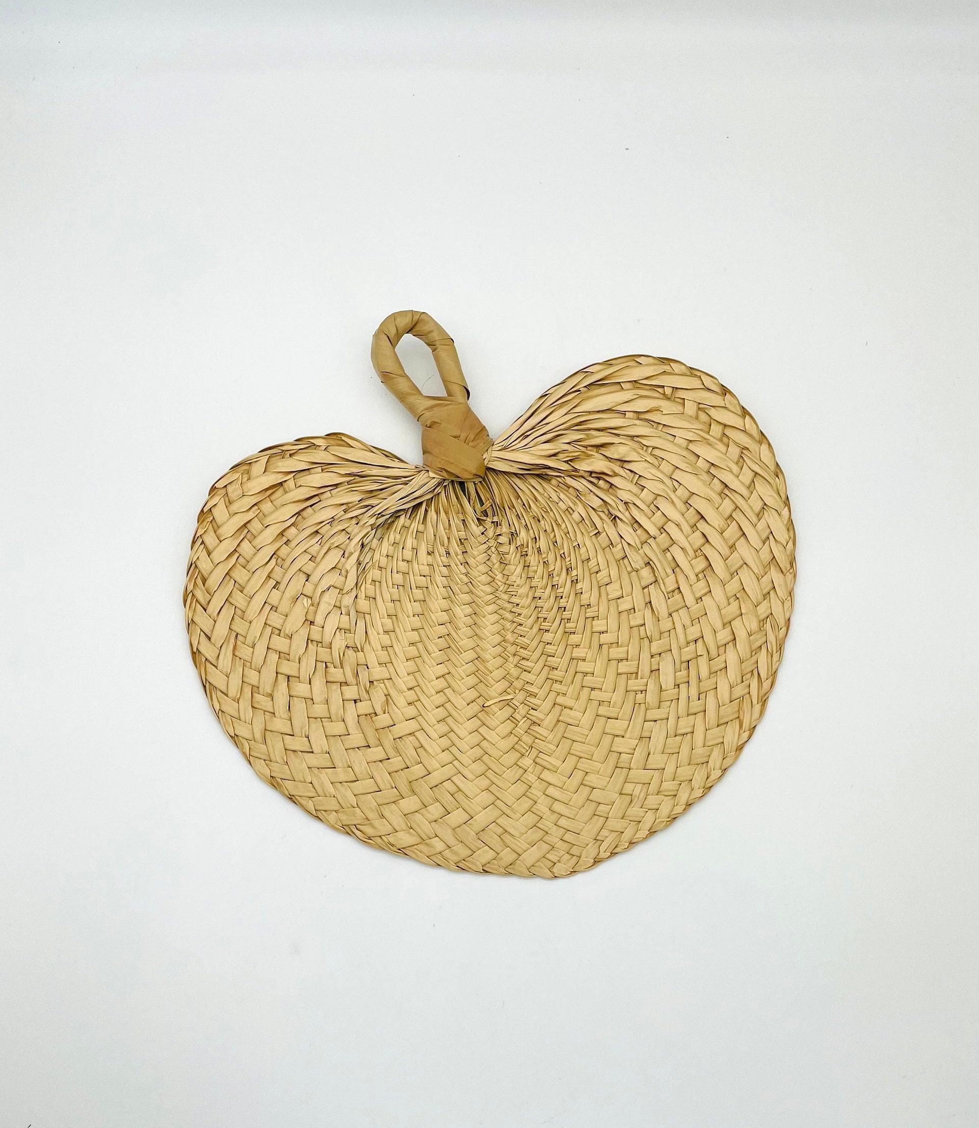 Woven Raffia Leaf Shaped Fans/vintage Straw Fan Wall Hanging/boho Decor ...