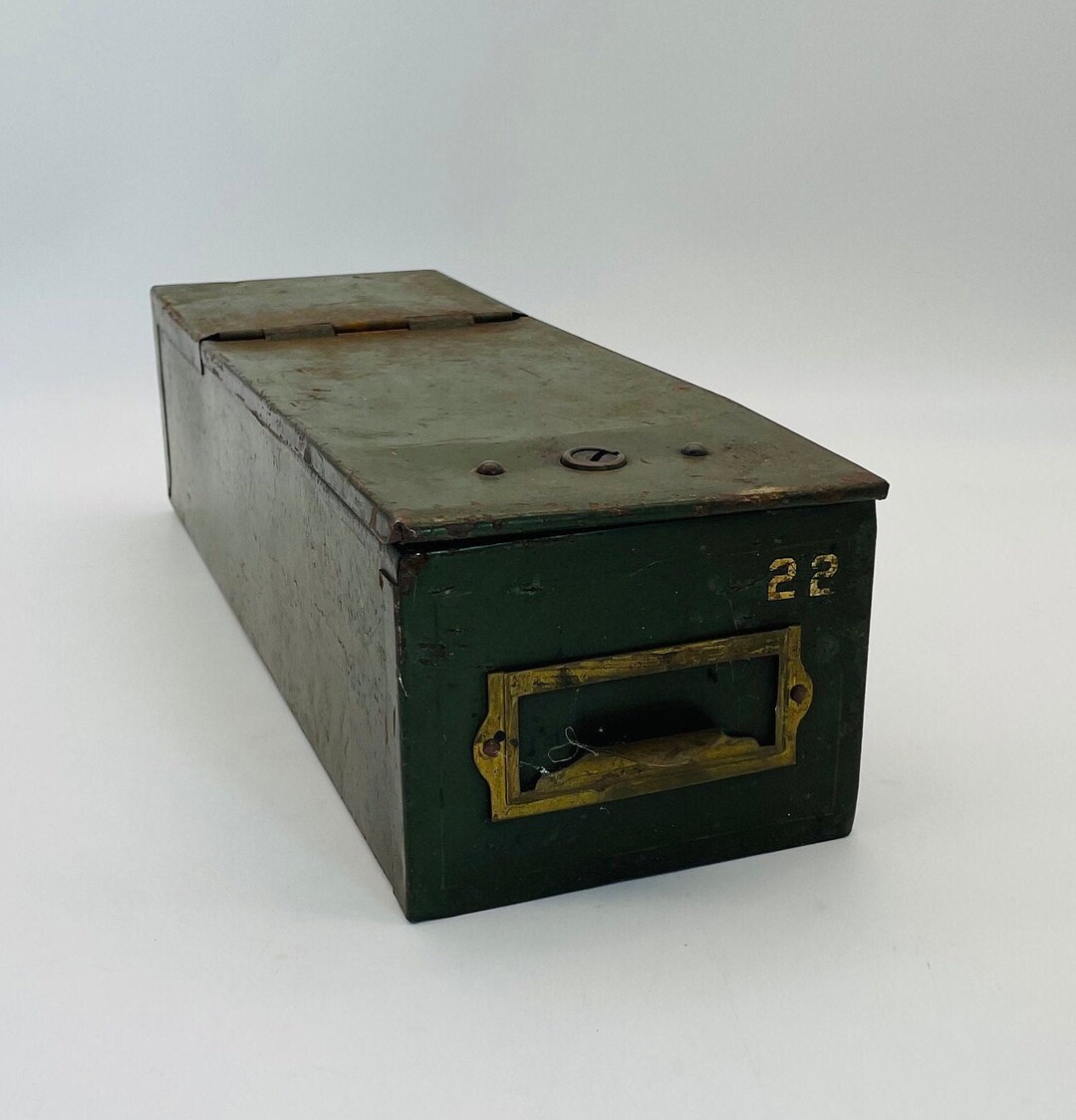 Antique Louis F. Dow Co. Metal Safe Deposit Box #22, St. Paul ...
