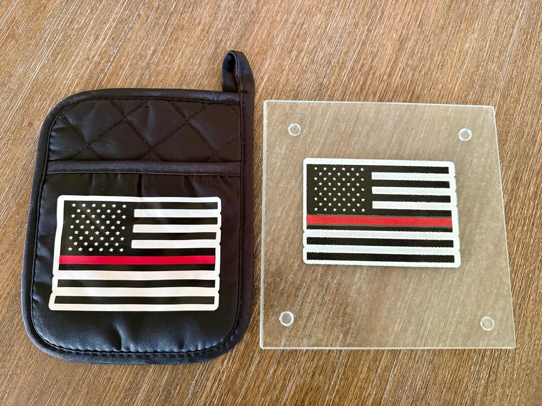Firefighter Cutting Board and Matching Pot Holder - Etsy