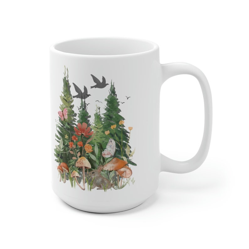 Forest Core Mushrooms and Butterflies Crows & Rabbit Forest - Etsy